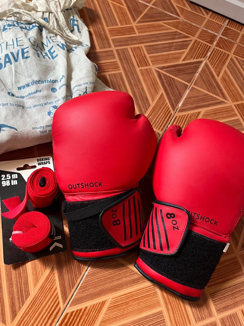 Outshock boxing gloves 8oz & boxing wraps on Carousell