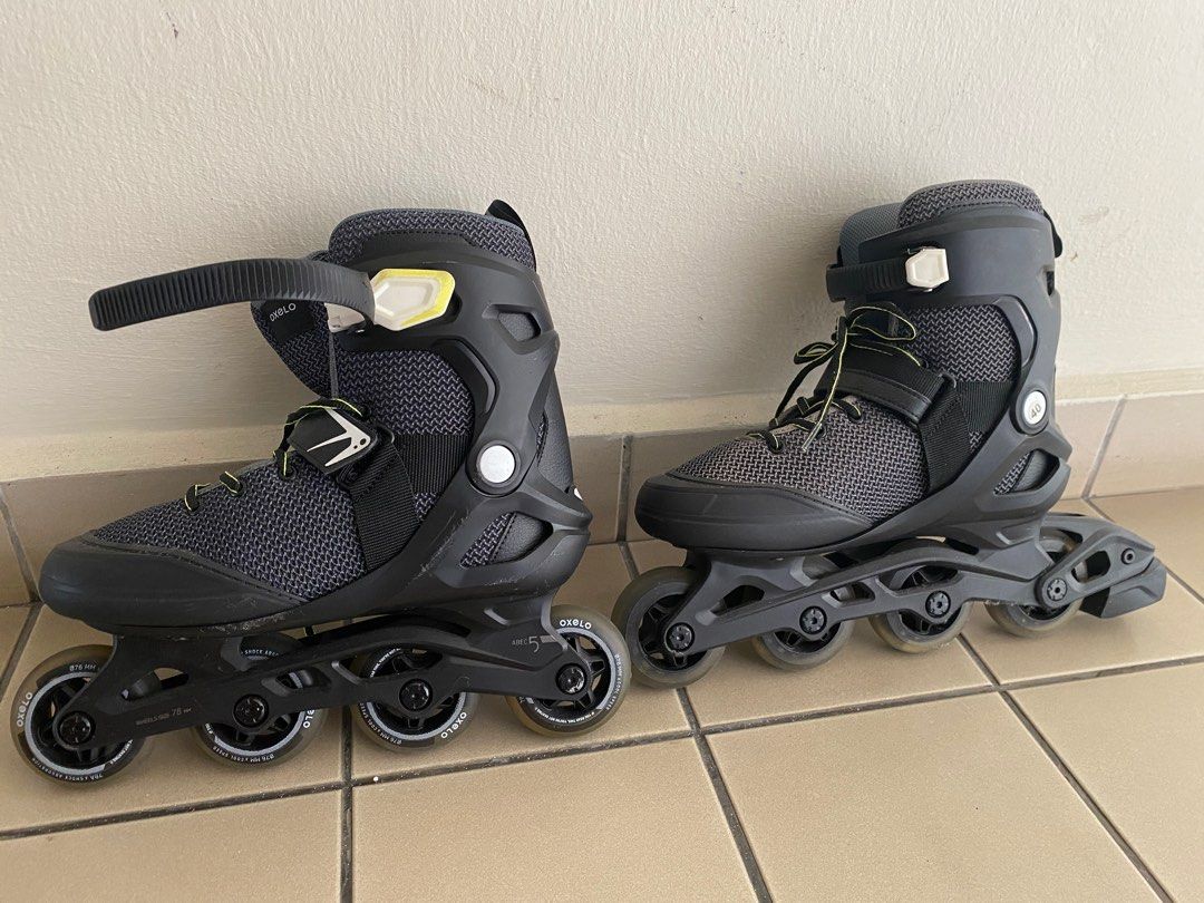 Oxelo FIT100 Inline Fitness Roller Skate 76mm 80A Men, Sports Equipment ...