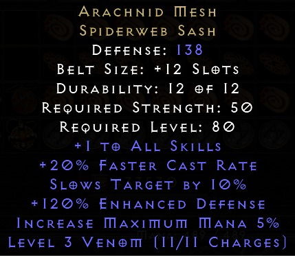 Perfect Arachnid Mesh 120 ED (D2R Ladder), Video Gaming, Gaming ...