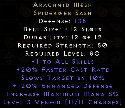 Perfect Arachnid Mesh 120 ED (D2R Ladder), Video Gaming, Gaming ...