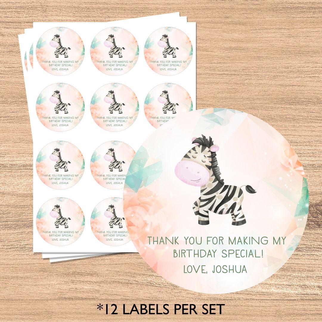 Personalized Birthday Sticker Labels Party Favor Labels Goodie Bag ...