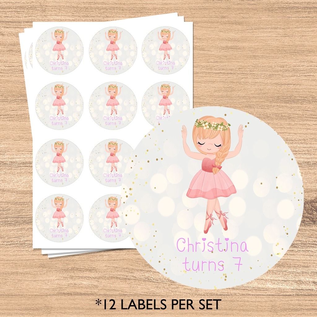 Personalized Birthday Sticker Labels Party Favor Labels Goodie Bag ...