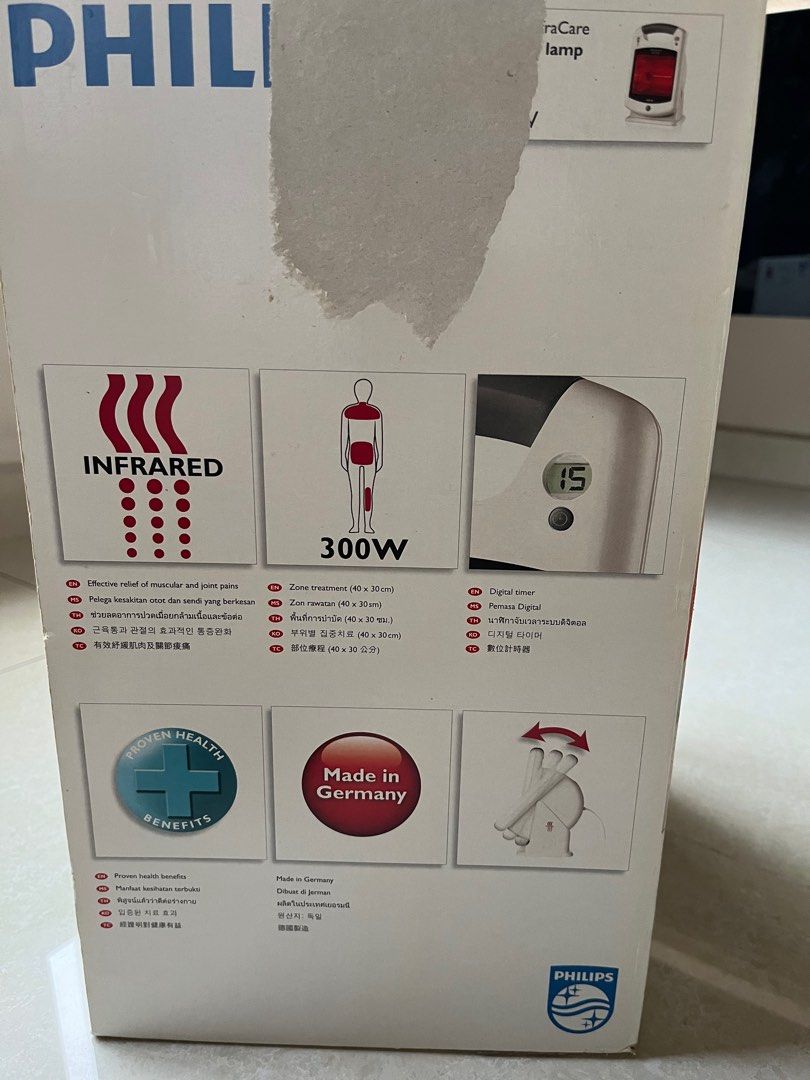 Philips Infracare 300 W infrared lamp, Health & Nutrition, Assistive ...