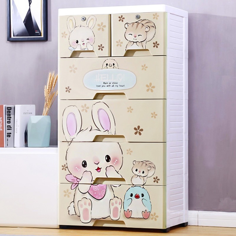 Plastic PVC Storage Drawers Cartoon large capacity drawer storage ...
