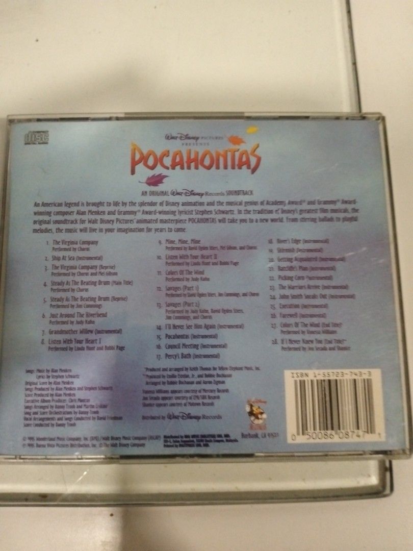 Pocahontas Soundtrack, Hobbies & Toys, Music & Media, CDs & DVDs on ...