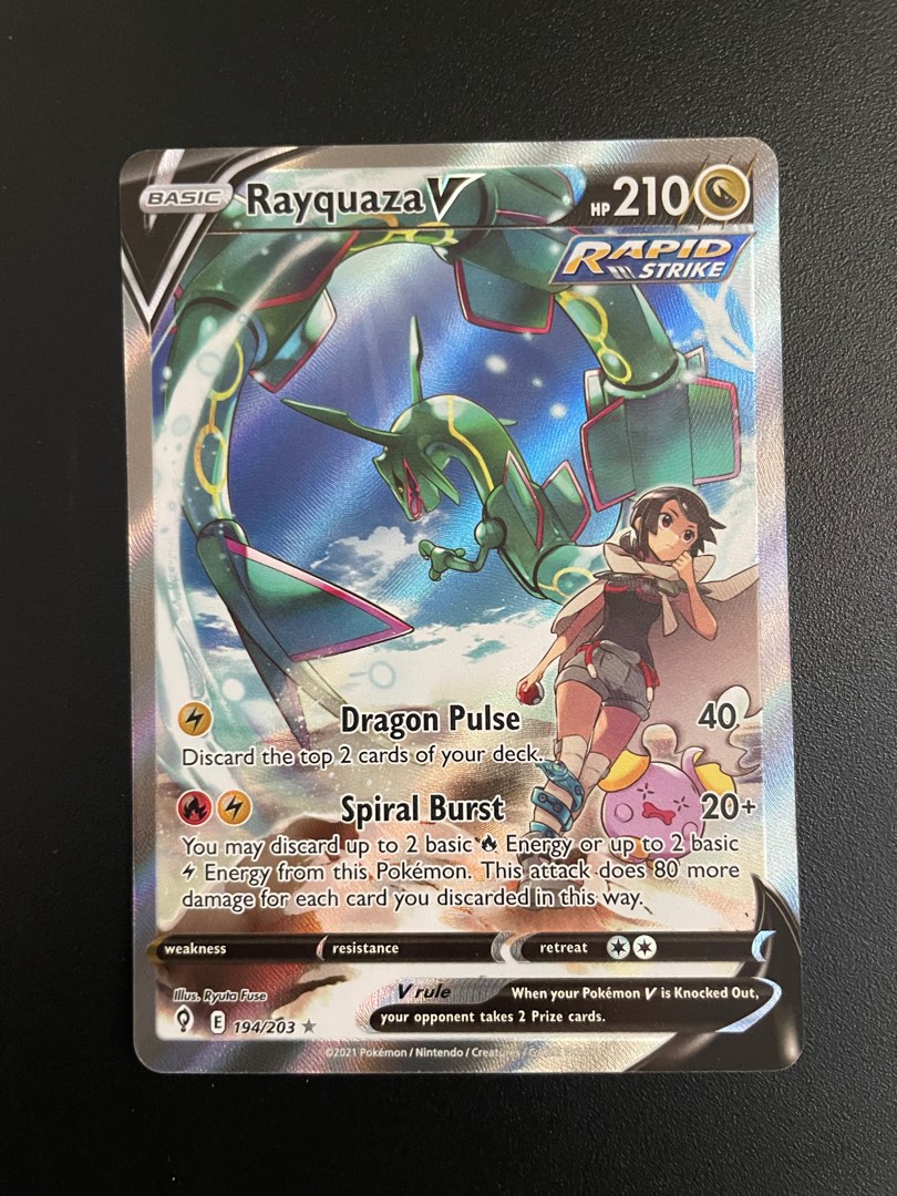 Pokemon TCG Rayquaza V - 194/203 - Alternate Art Ultra Rare Sword & Shield: Evolving Skies ...
