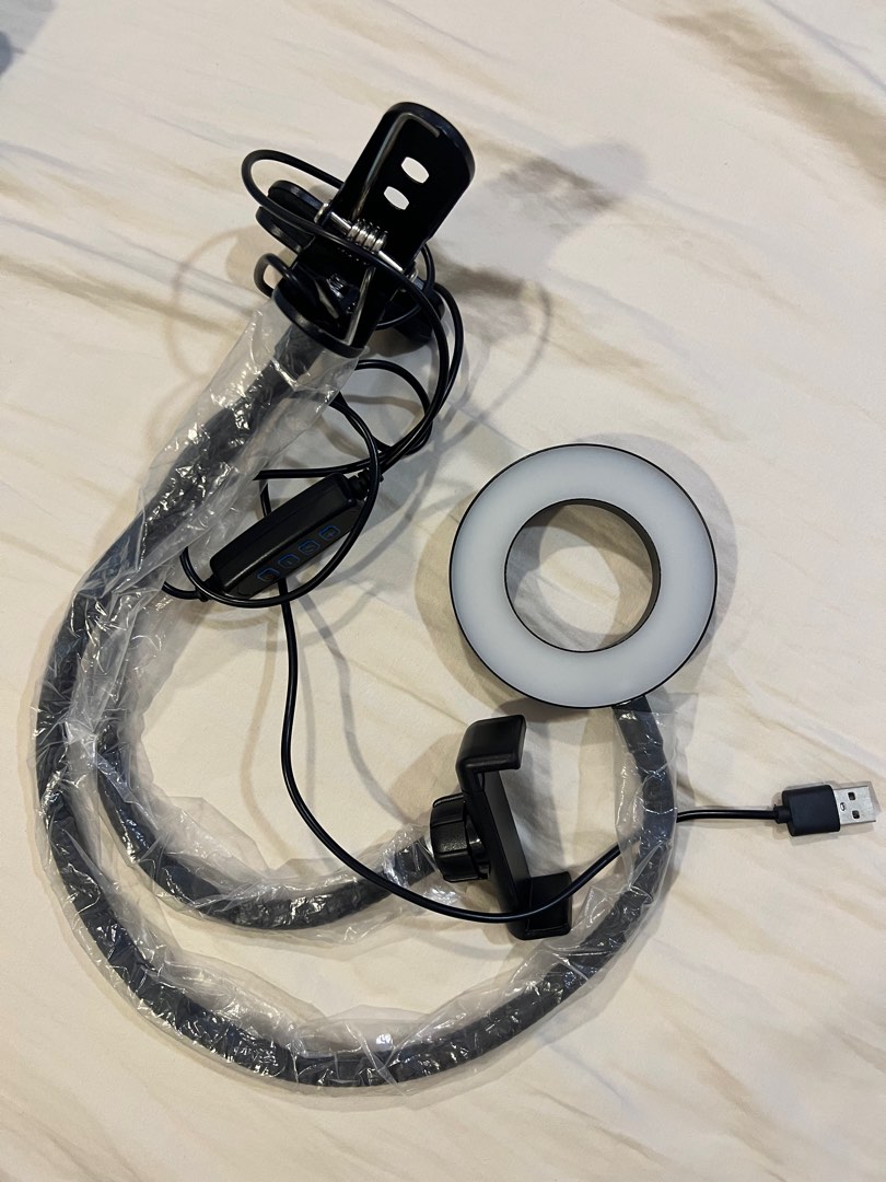 Portable Ring Light with table grip and phone holder (USB), Photography ...