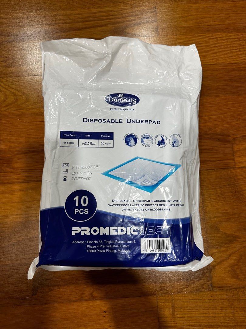 PROMEDICTECH / DURASAFE DISPOSABLE UNDERPAD, Babies & Kids, Maternity ...