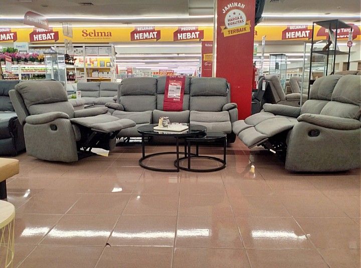 PROMO SOFA SET RECLINER WARNA ABU BISA CICILAN, Perabotan Rumah di ...