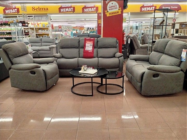PROMO SOFA SET RECLINER WARNA ABU BISA CICILAN, Perabotan Rumah di ...