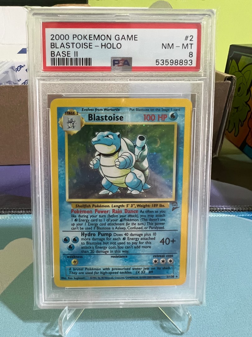 Psa 8 Blastoise base set 2, Hobbies & Toys, Toys & Games on Carousell