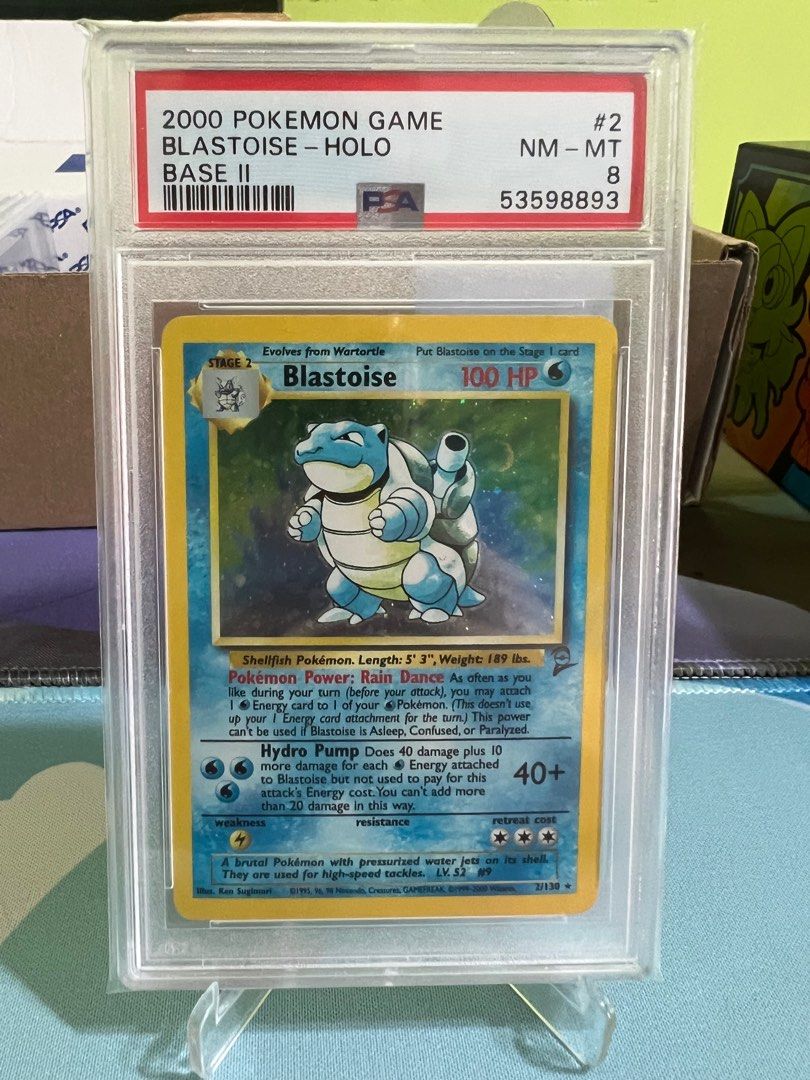 Psa 8 Blastoise base set 2, Hobbies & Toys, Toys & Games on Carousell