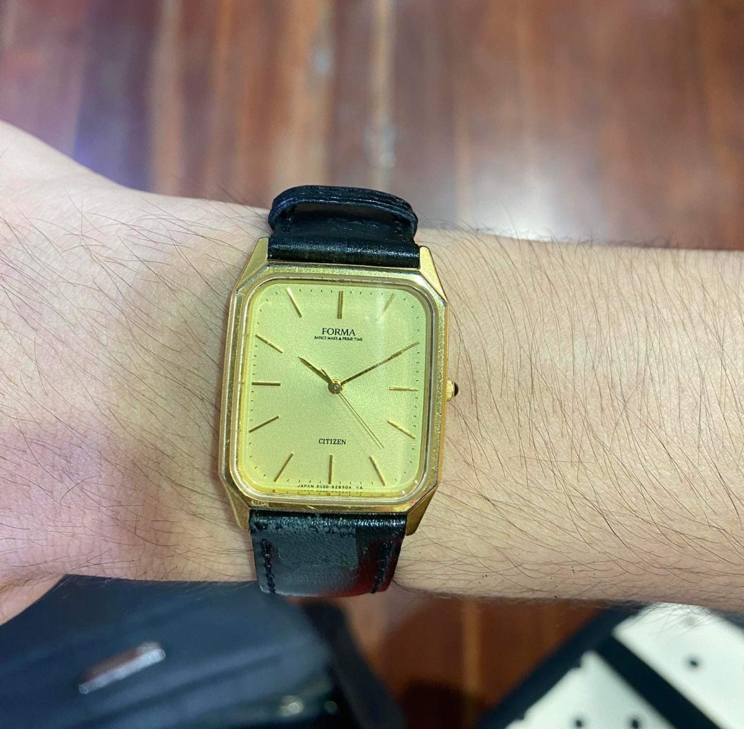 CLEAN RARE Citizen Forma Tank Gold Plated Vintage Watch, Men's Fashion ...