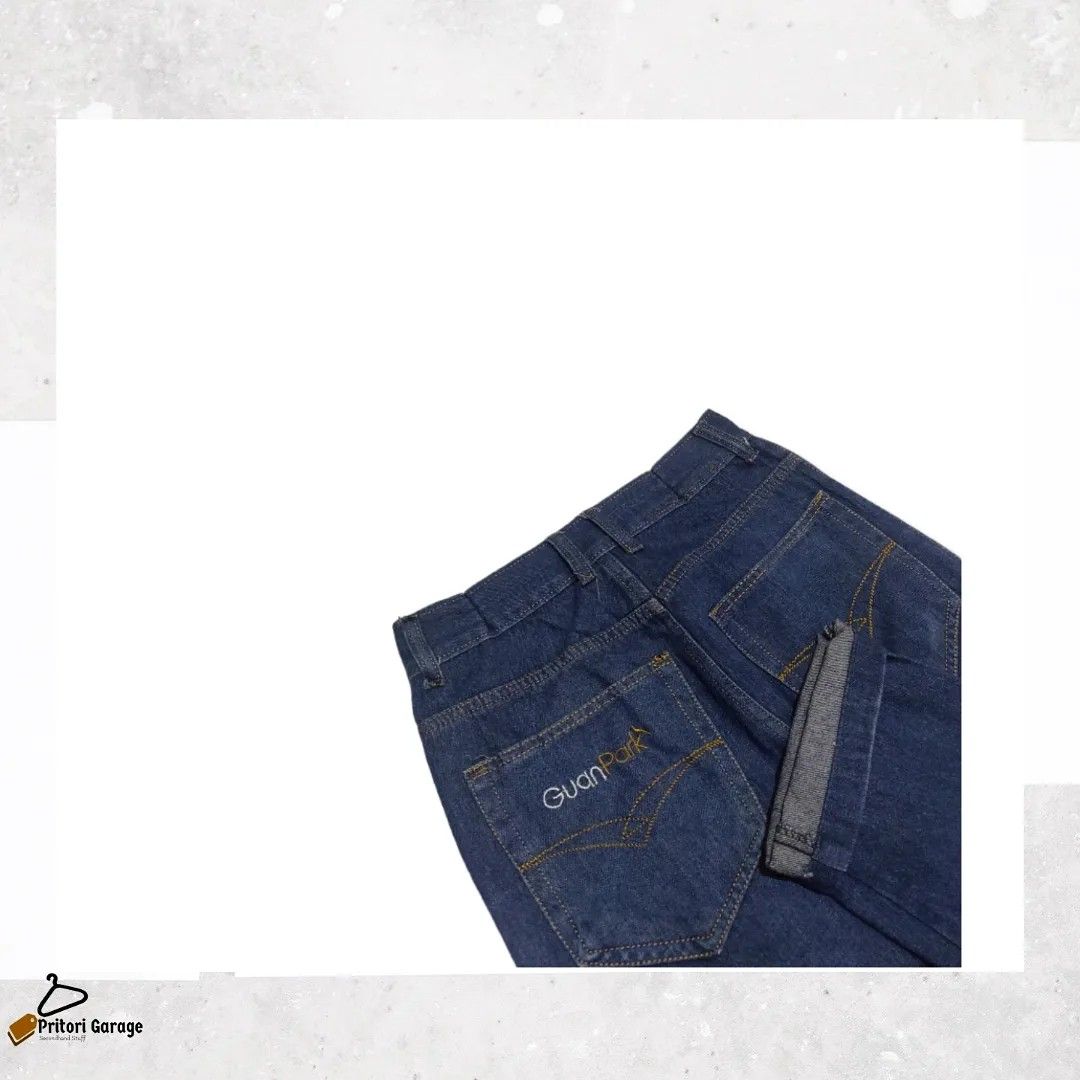 Raw Denim Tebal Ankle Jeans Bruno Swiss Guan Slim Fit Blue Color "Vintage", Fesyen Wanita ...