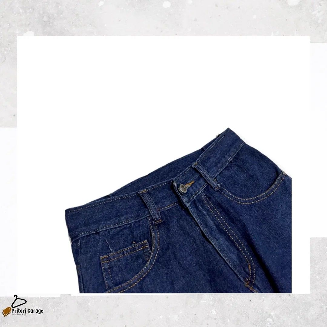 Raw Denim Tebal Ankle Jeans Bruno Swiss Guan Slim Fit Blue Color "Vintage", Fesyen Wanita ...