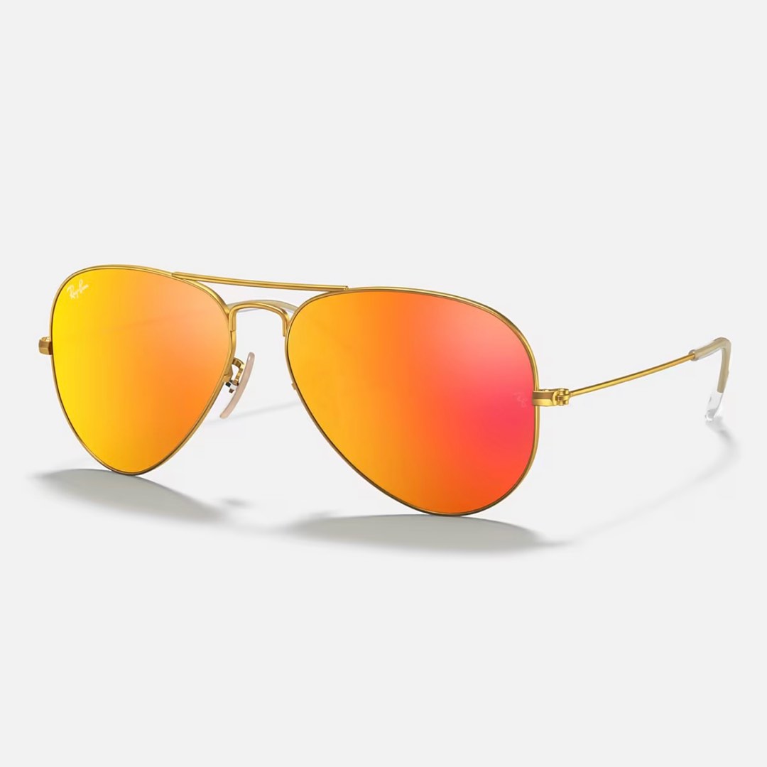 Ray-Ban Aviator Flash Lenses Orange, Men's Fashion, Watches ...
