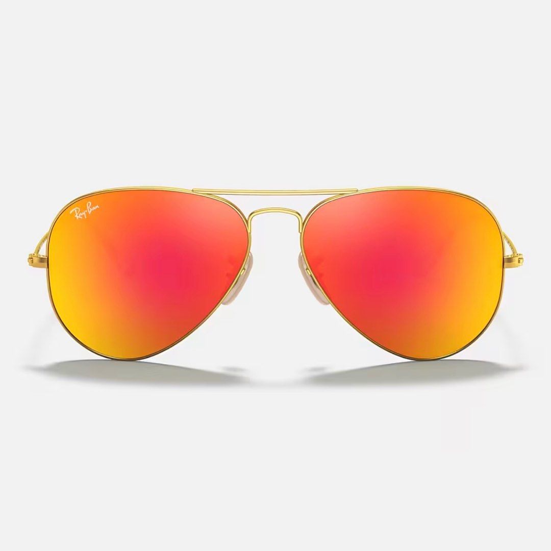 Ray-Ban Aviator Flash Lenses Orange, Men's Fashion, Watches ...