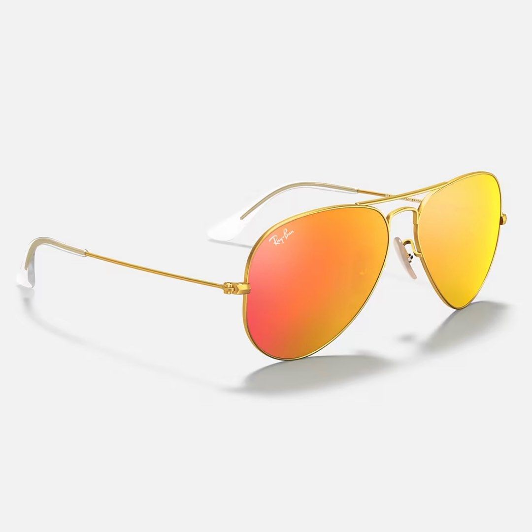 Ray-Ban Aviator Flash Lenses Orange, Men's Fashion, Watches ...