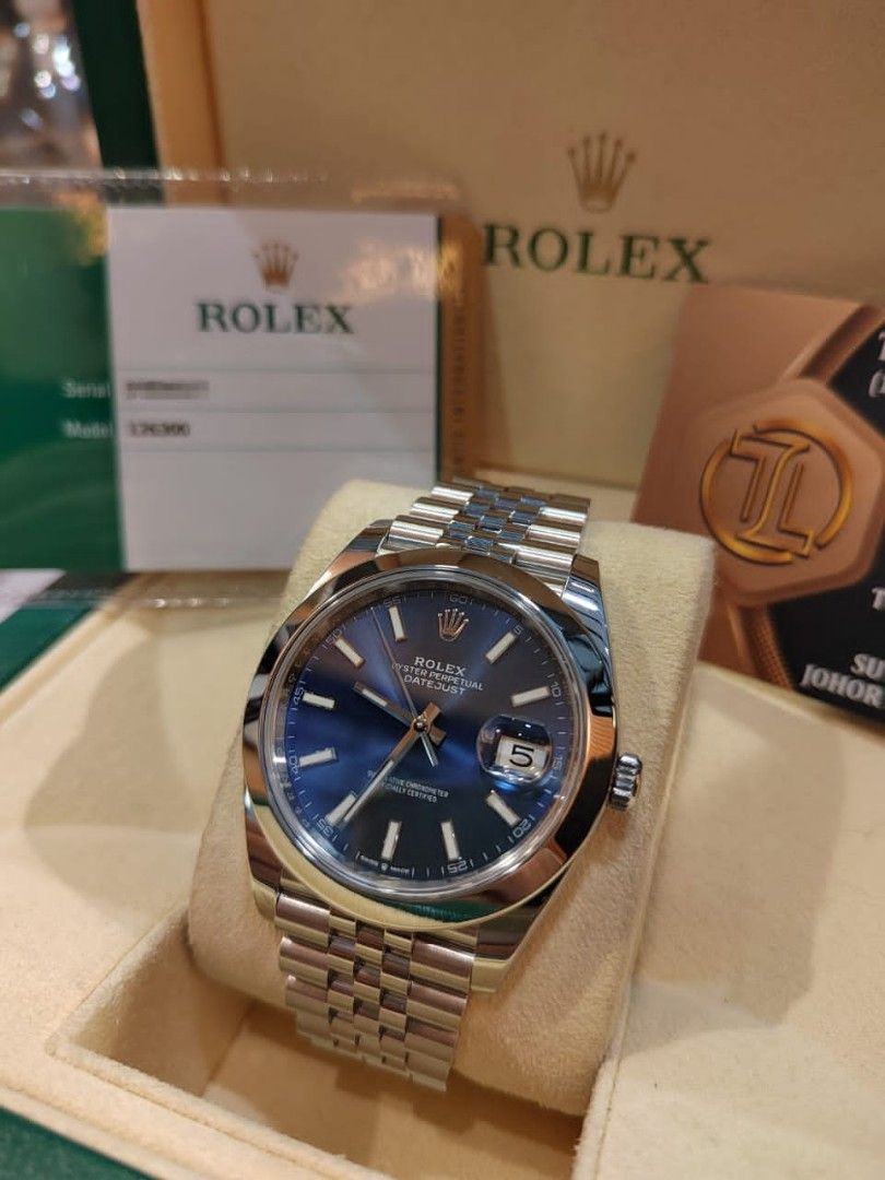 Rolex Datejust 126300 Full Set, Luxury, Watches on Carousell