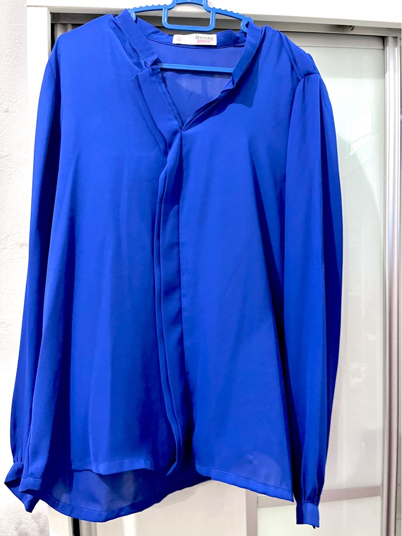 ROYAL BLUE BLOUSE, Women's Fashion, Tops, Blouses on Carousell