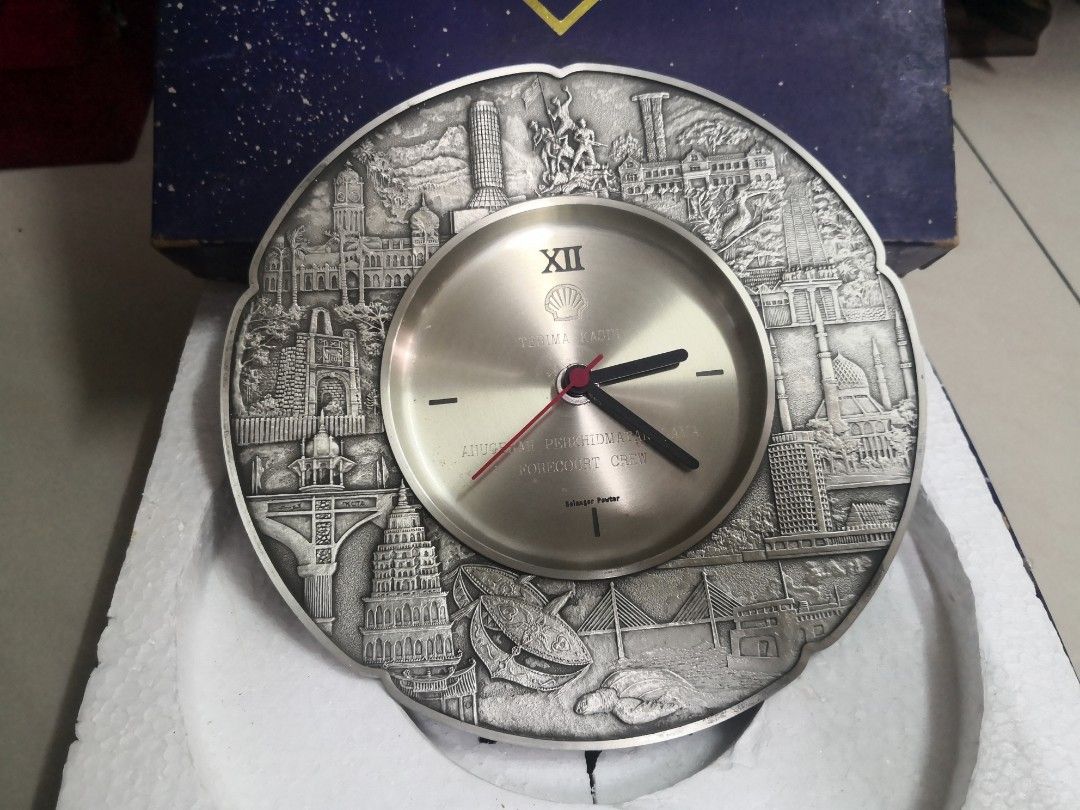 Royal Selangor Pewter Shell Wall Clock, Furniture & Home Living, Home ...
