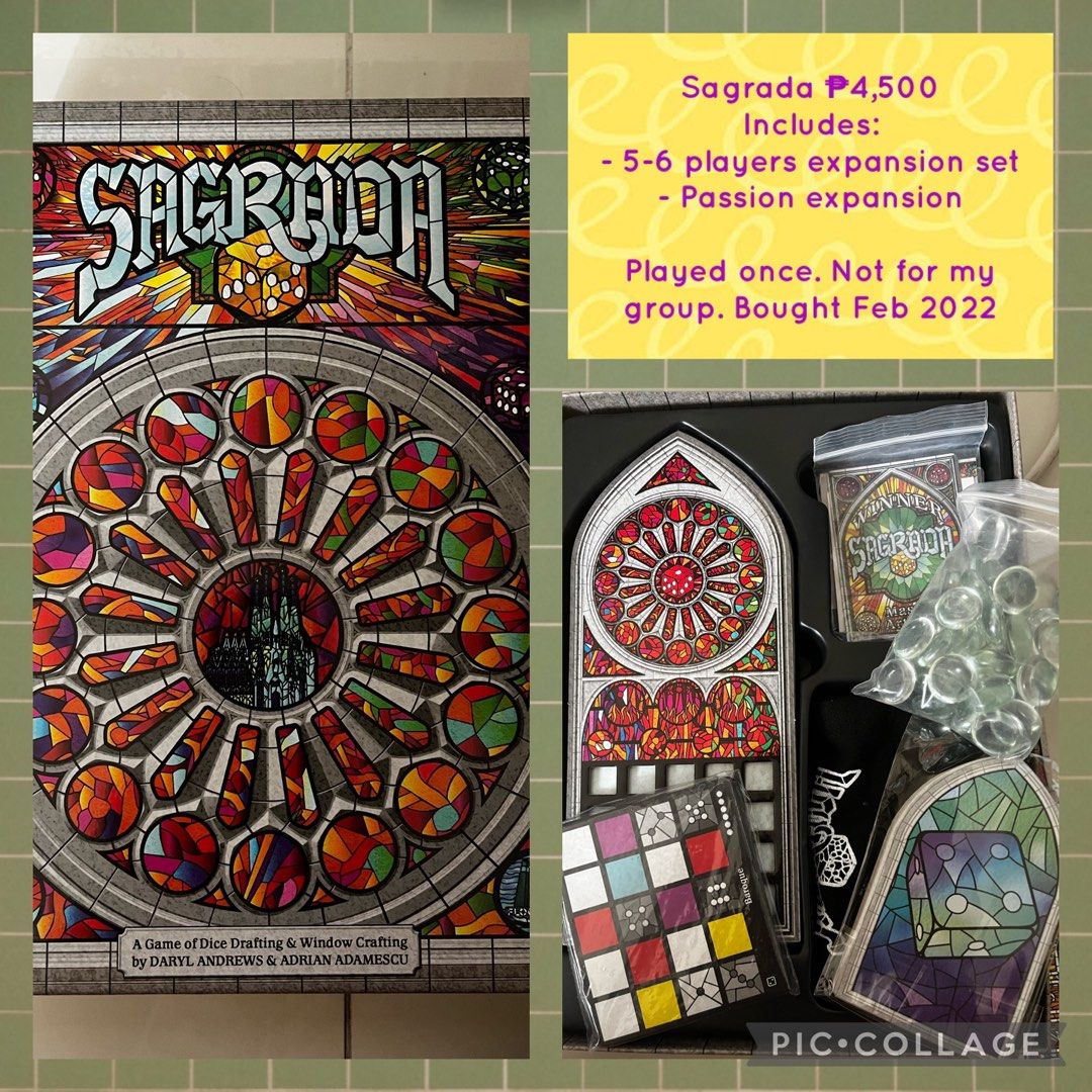 Sagrada Board Game with expansion packs, Hobbies & Toys, Toys & Games ...