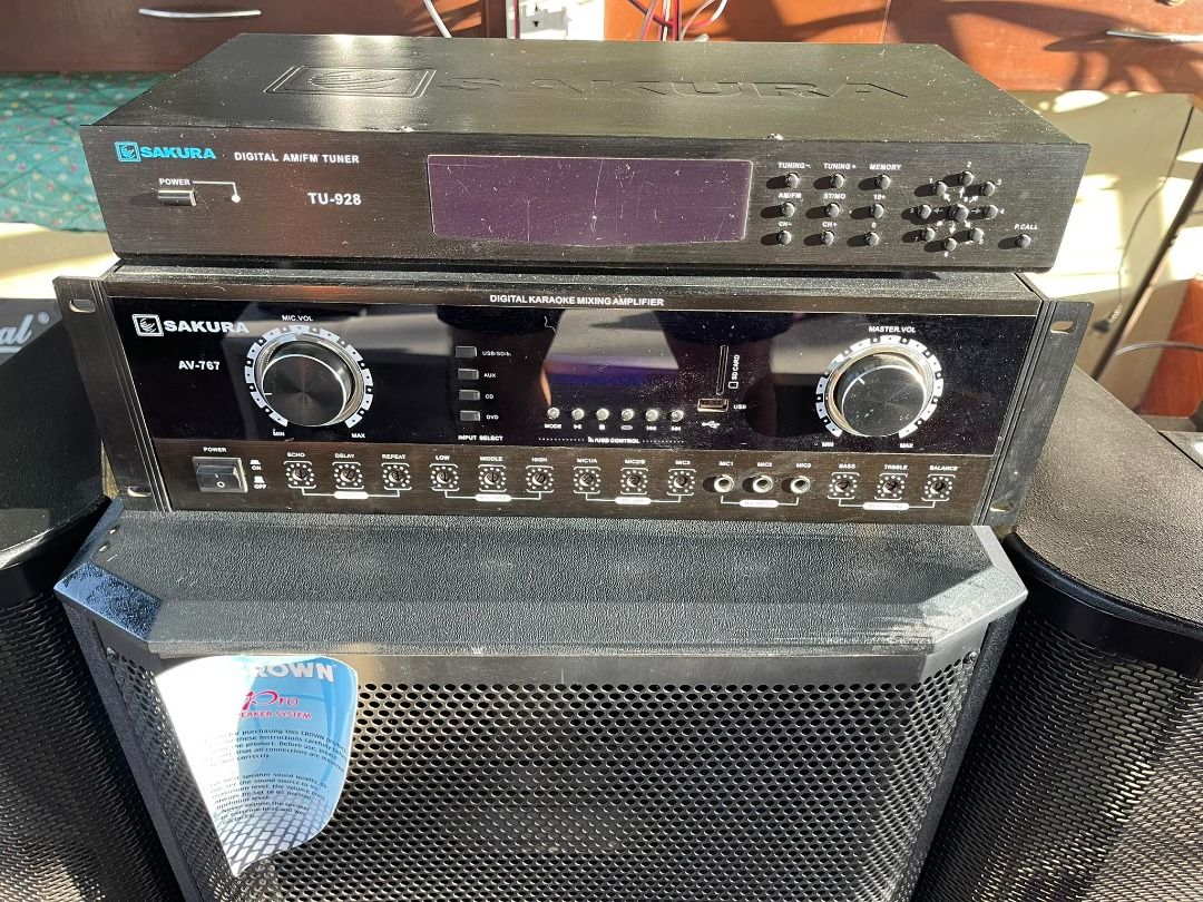 Sakura Digital Amplifier and Crown Pro Speaker System, Audio, Soundbars ...