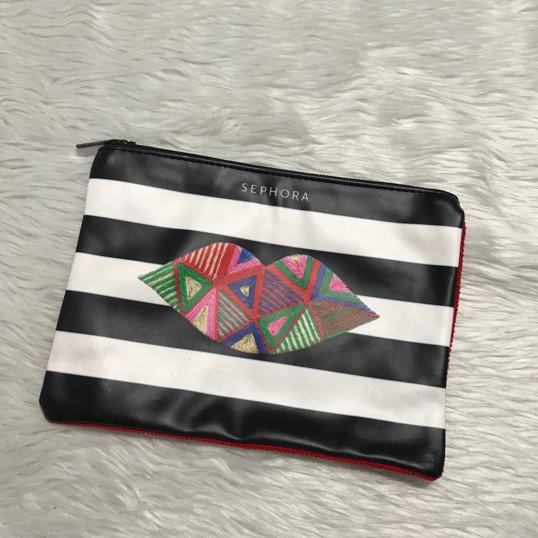 Sephora | Lips and Stripes make up bag pouch on Carousell