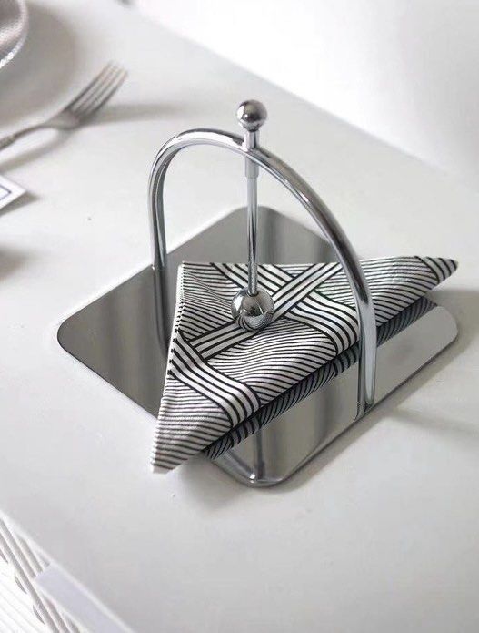 Serviette Napkin Tissue Dining Table Stainless Steel Display Holder ...
