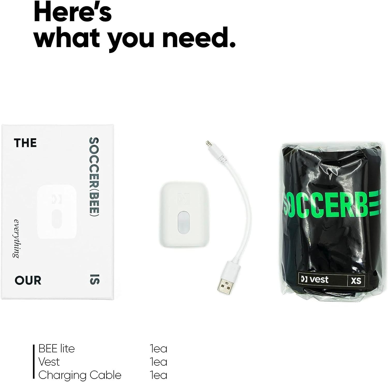 SOCCERBEE LITE GPS Wearable Tracker and Vest for Soccer Players (Medium ...