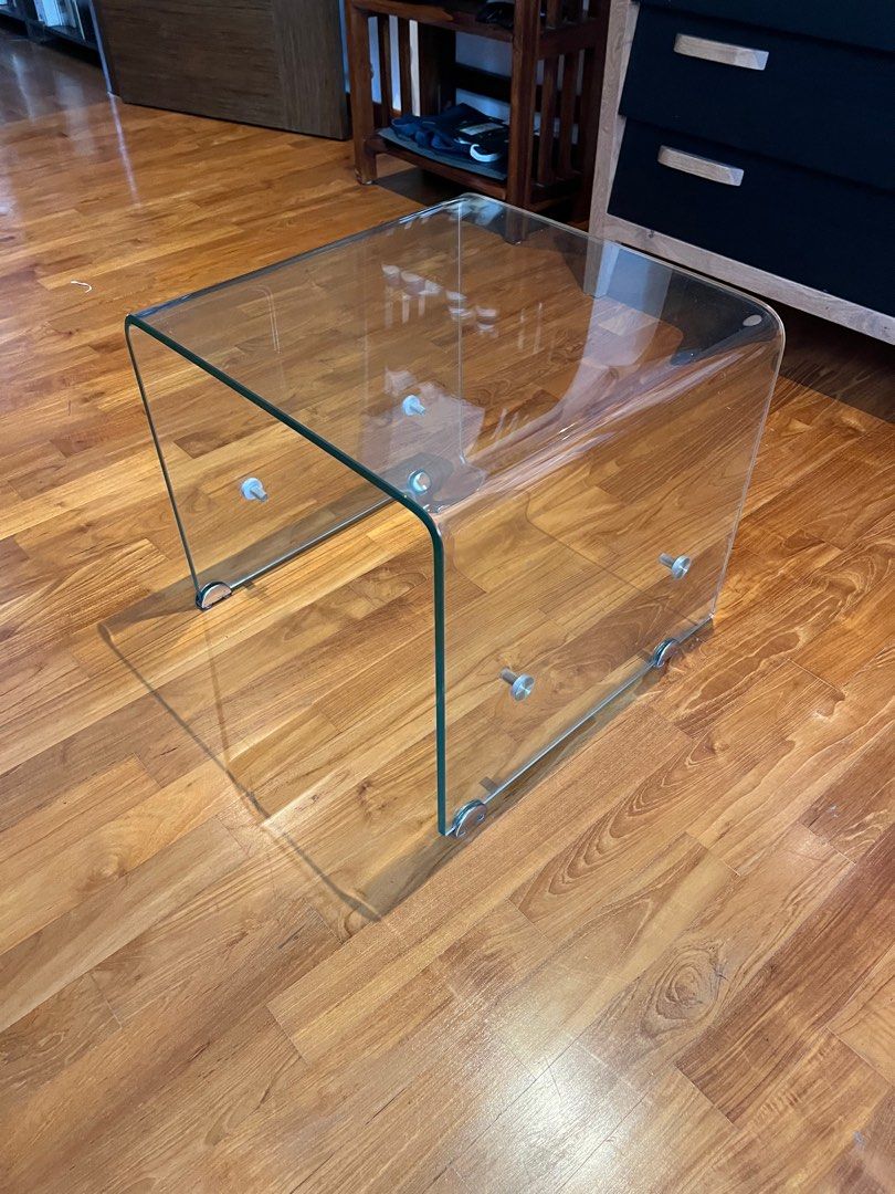 Solid glass side table, Furniture & Home Living, Furniture, Tables ...
