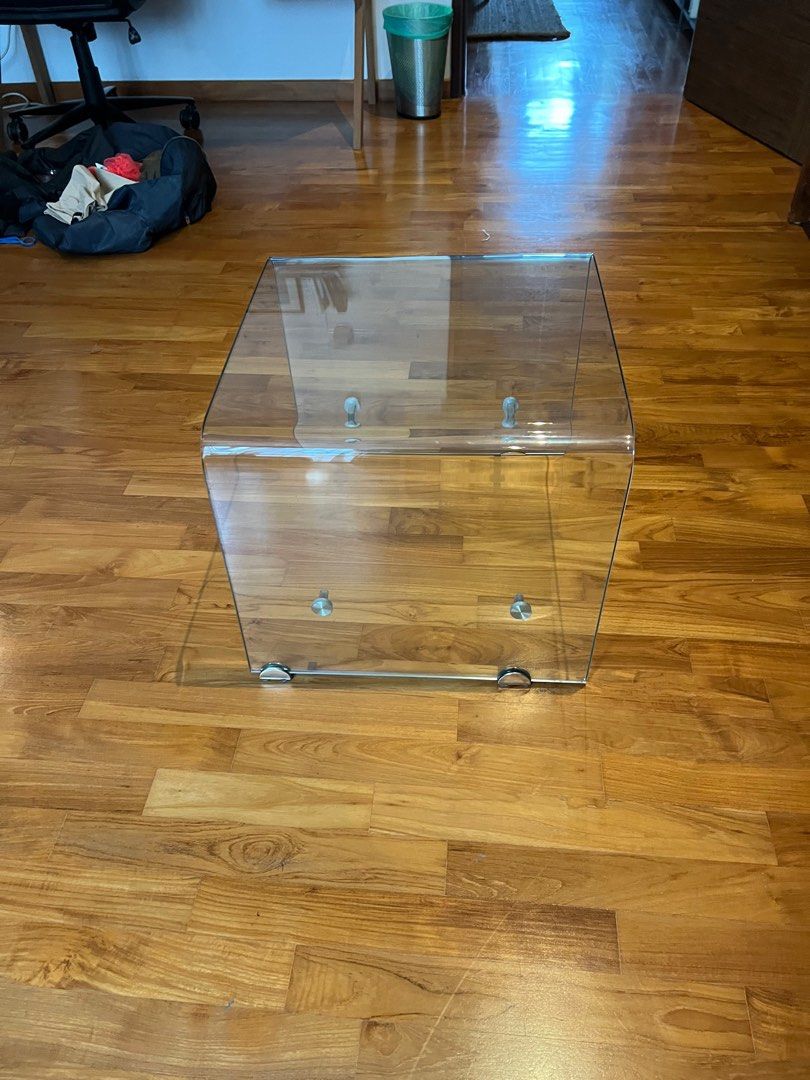 Solid glass side table, Furniture & Home Living, Furniture, Tables ...