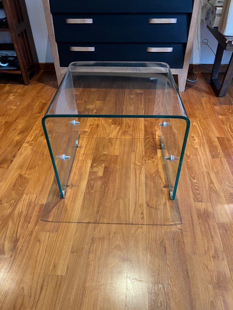 Solid glass side table, Furniture & Home Living, Furniture, Tables ...