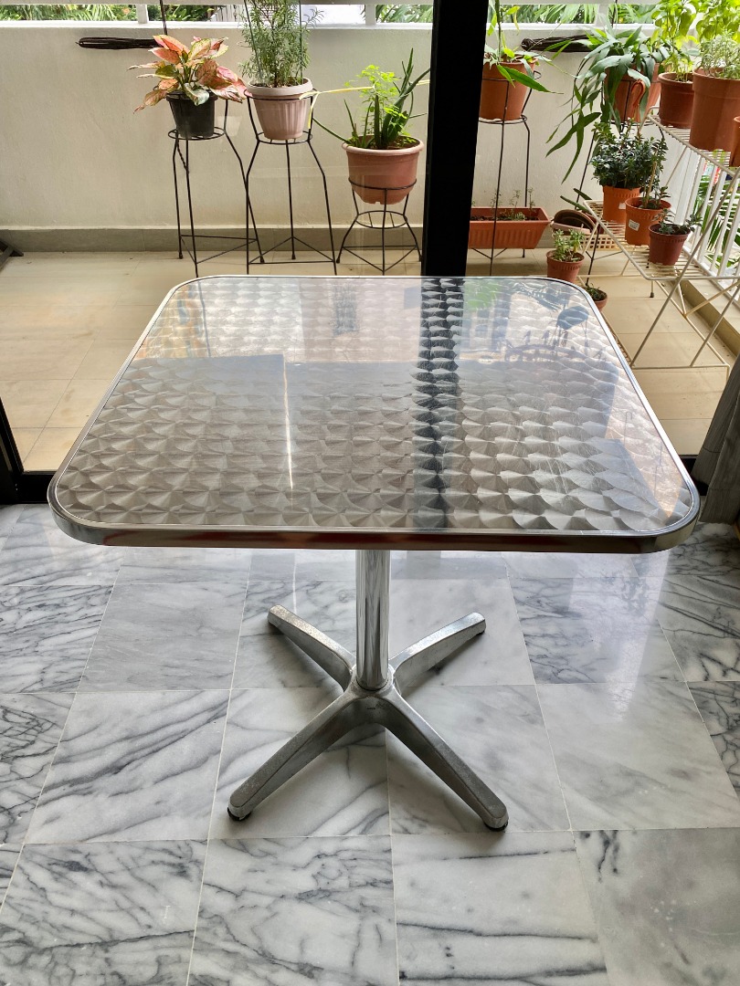 Stainless Steal Squarel Table, Furniture & Home Living, Furniture ...