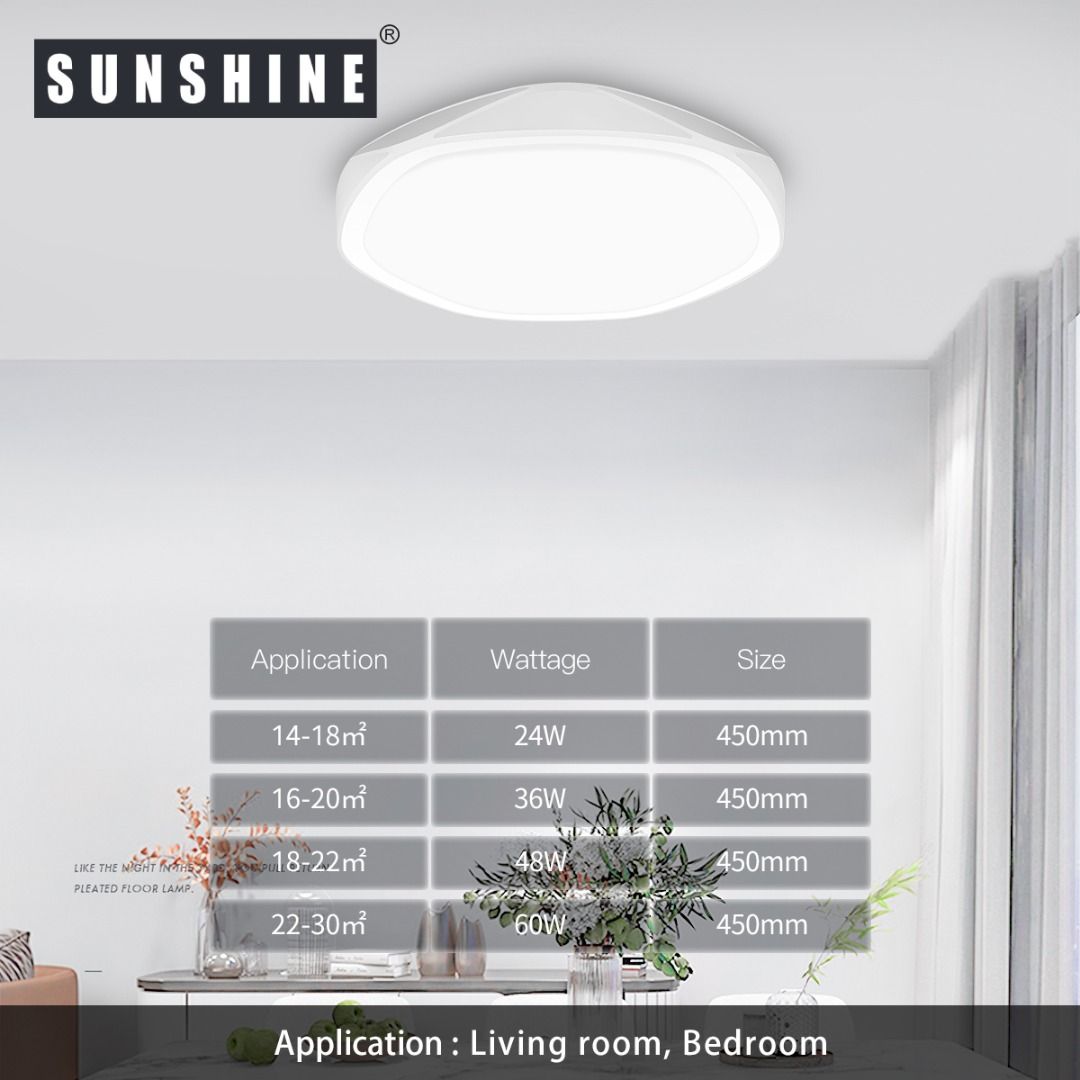 SUNSHINE LED Ceiling Light 3 color temperatures Daylight/Cool white/Warm white 36W Ceiling Lamps ...