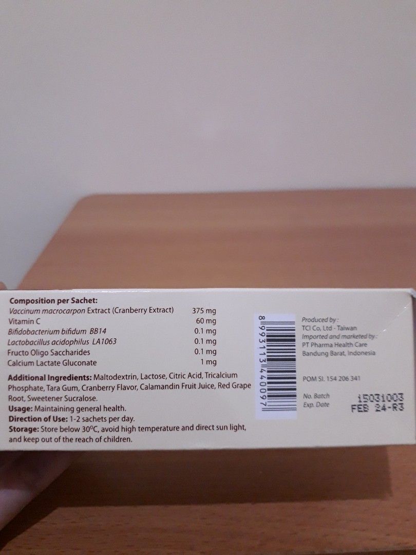 Supplement Saluran Kemih Uri-Cran Plus Cranberry 4 sachet on Carousell