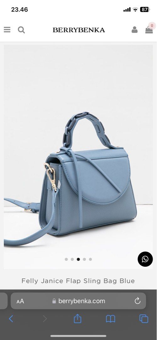 Tas Sling Bag Berrybenka Warna Biru Muda, Barang Mewah, Tas & Dompet di ...