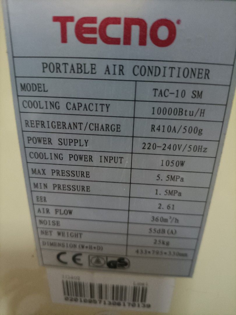 Tecno Portbale Aircon, TV & Home Appliances, Air Conditioners & Heating ...