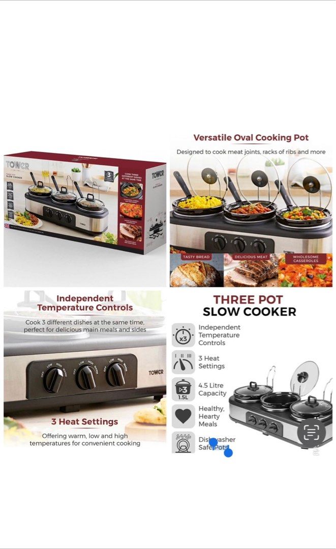 Three Pot Slow Cooker, TV & Home Appliances, Kitchen Appliances, Other ...