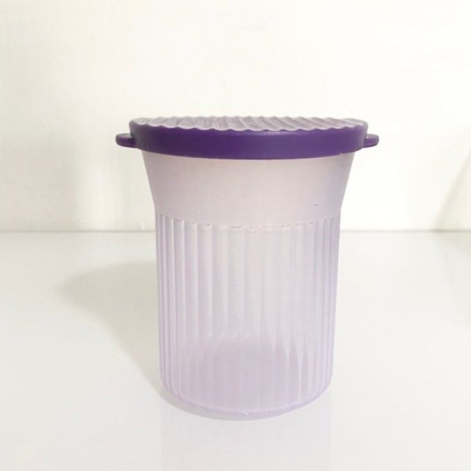Tupperware purple snack condiment cup with lid, Furniture & Home Living ...