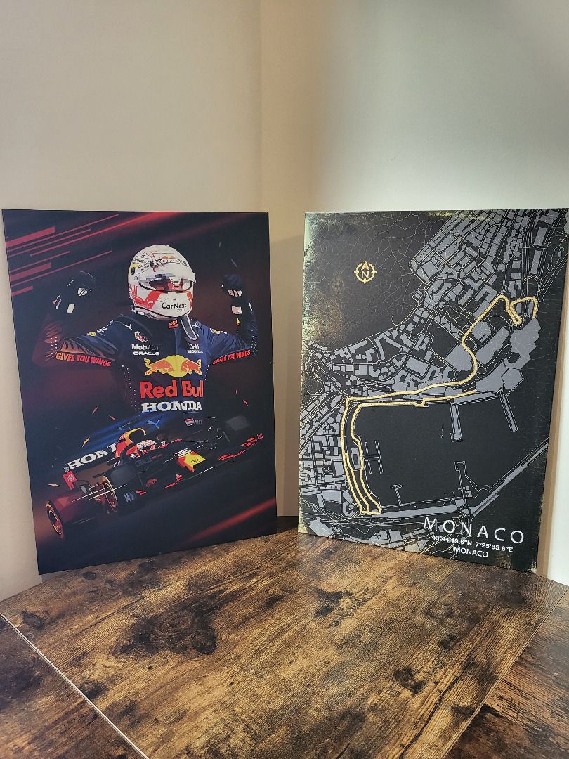 Two F1 Displate Metal Posters - Max Verstappen & Monaco GP, Hobbies ...