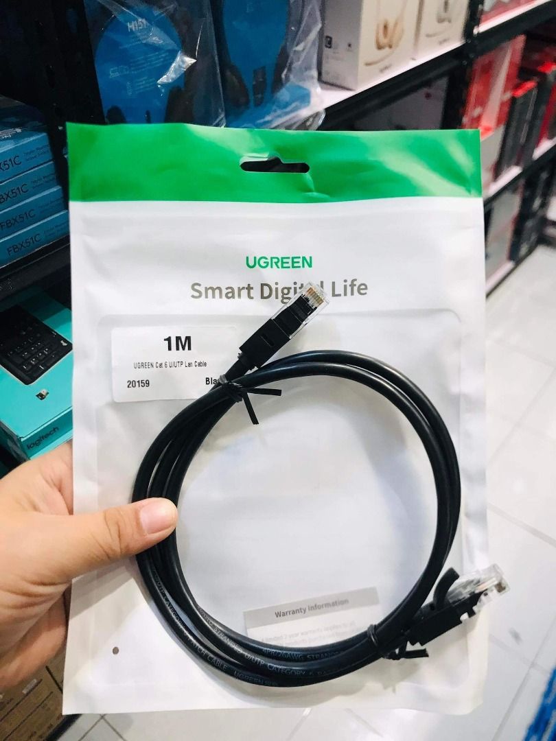 UGREEN Cat6 UTP Ethernet Cable 1000mbps RJ45 1M Black NW102 20159 ...