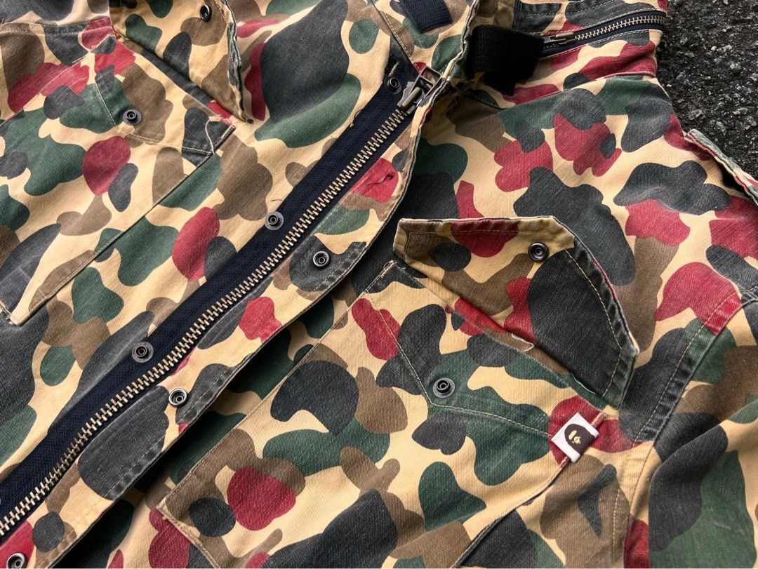 VINTAGE 90s BATHING APE CAMOUFLAGE JACKET, Men's Fashion, Coats ...