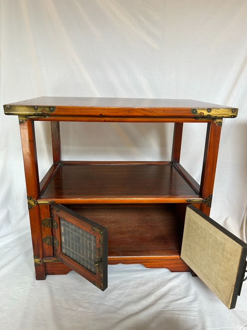 Vintage Japanese style side table (late 20th century)- solid wood with ...