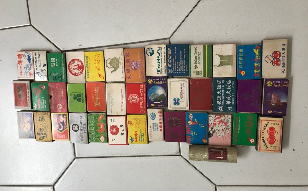 Vintage Old Match Boxes As Shown (40 together) incl the round shaped ...