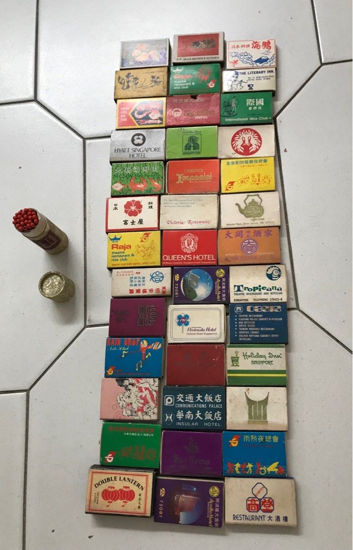 Vintage Old Match Boxes As Shown (40 together) incl the round shaped ...