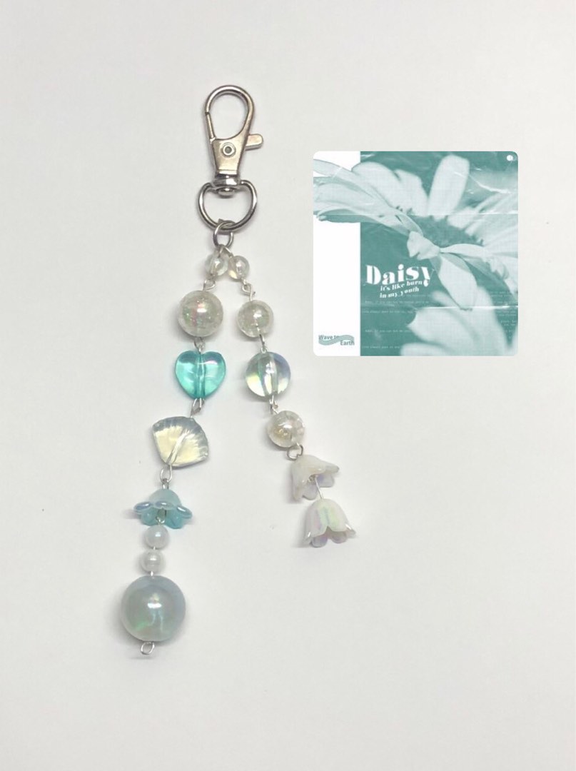 wave to earth themed beaded keychain, Hobbies & Toys, Stationery ...