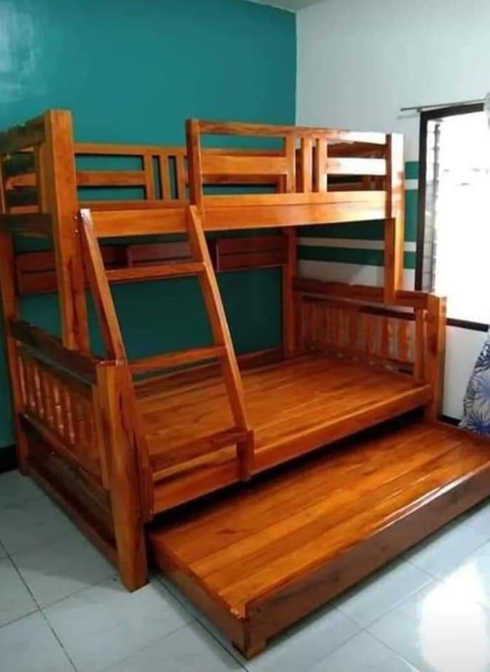 Wooden Double Deck w/ stair drawers 09564751745, Furniture & Home ...