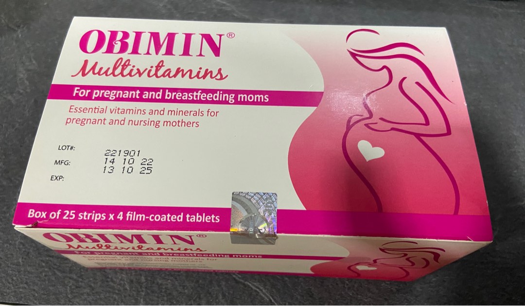 100 tablets of Obimin multivitamin, Health & Nutrition, Health ...