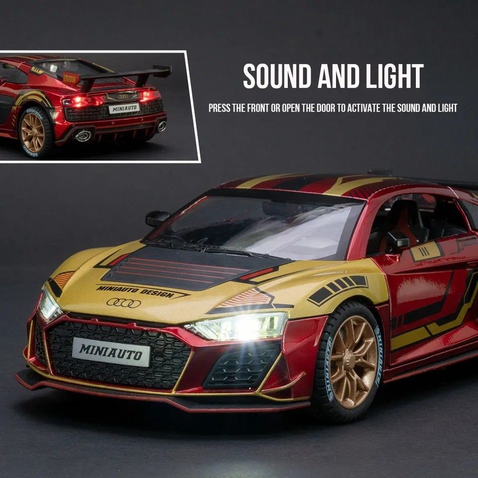 1:24 Audi R8 Iron Man Diecast Model, Hobbies & Toys, Toys & Games on ...